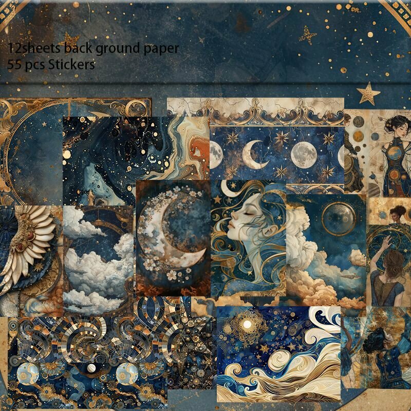 Бумага для скрапбукинга(12 листов), 108 шт, наклейки на тему с красочными цветочными и звездными узорами для подарочных этикеток, поделки из бумаги, скрапбукинг, Приключенческая книга