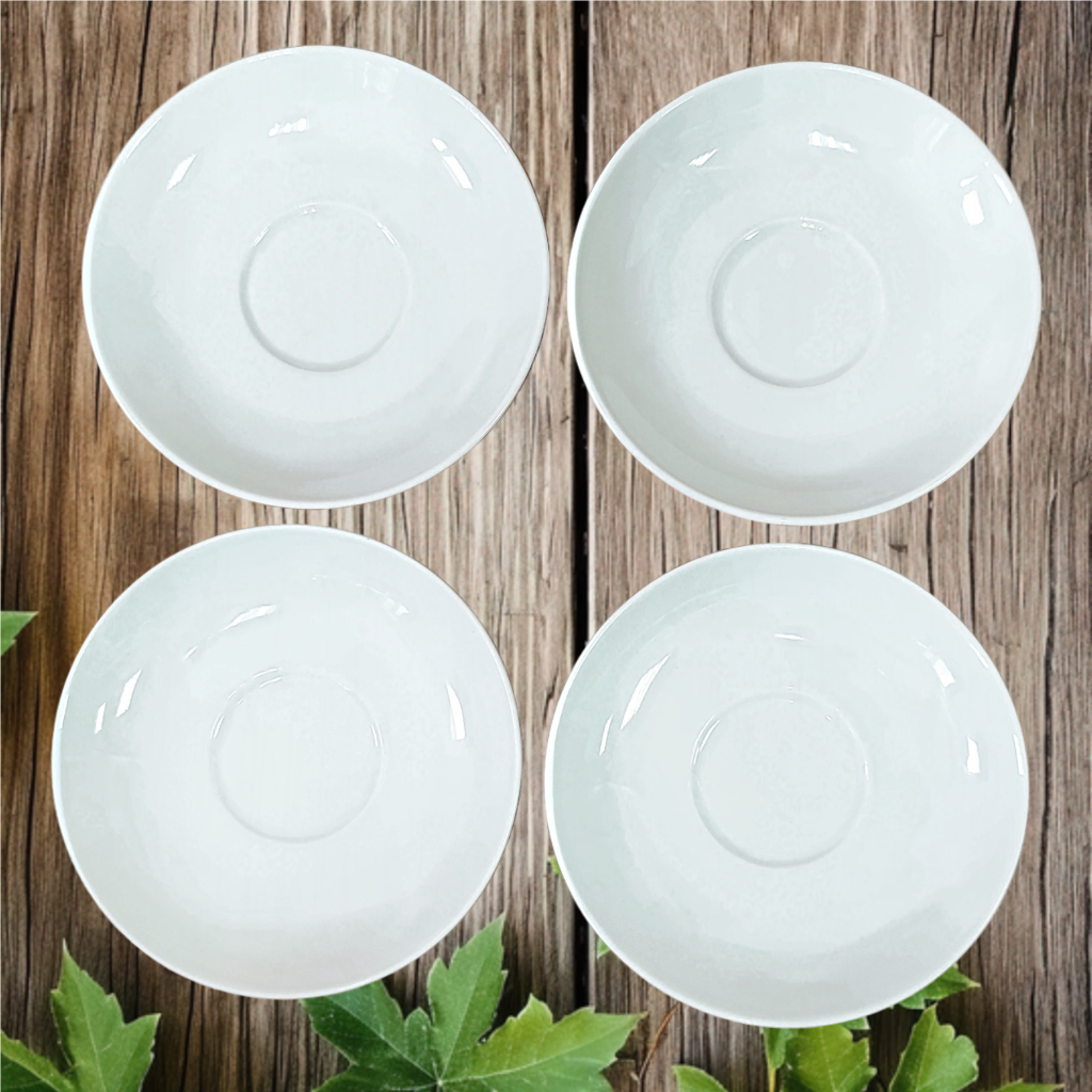 Блюдце фарфоровое 14 см 4 штуки Дулевский фарфор