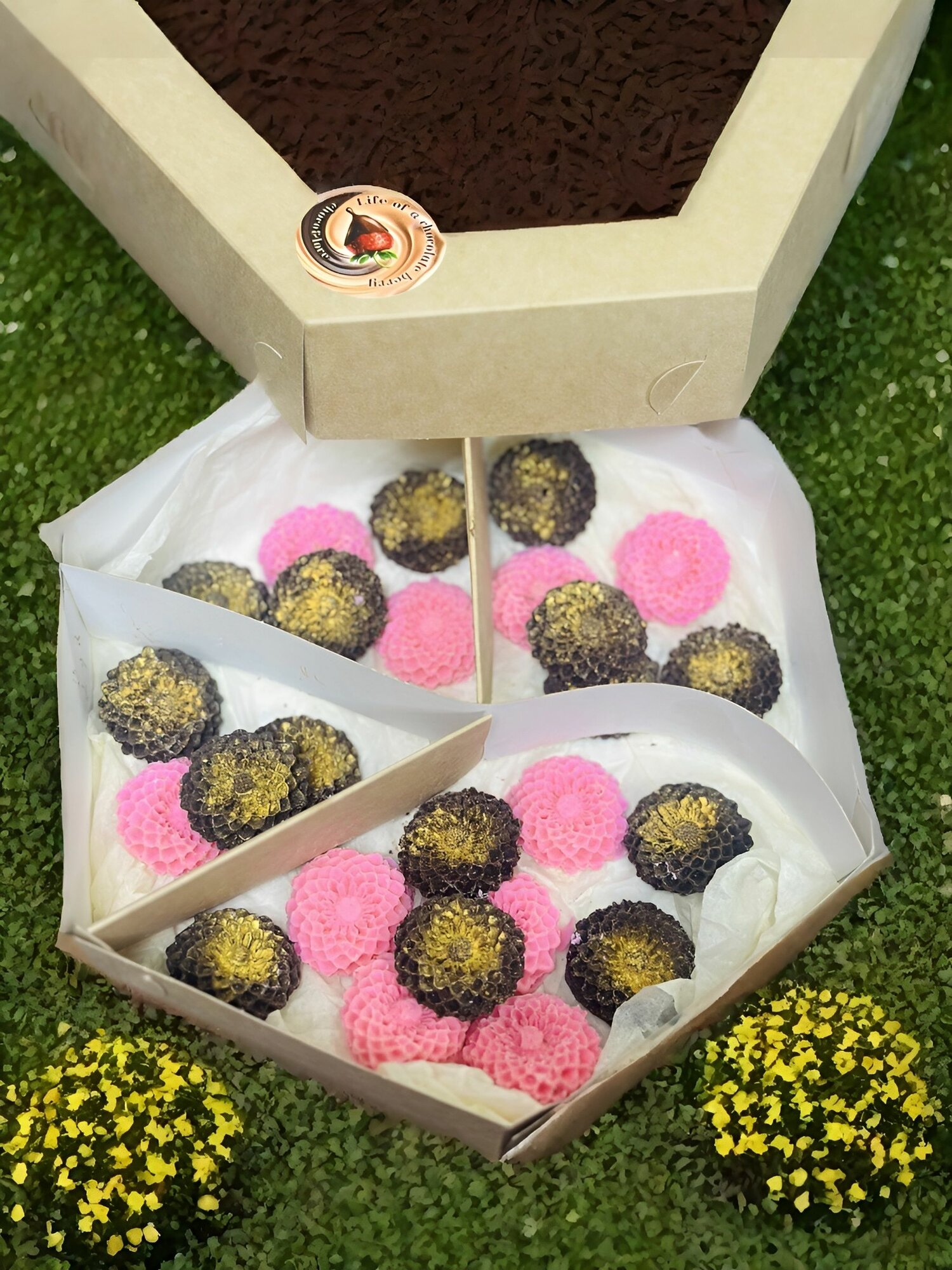 Шоколадные цветы "Сантини", бельгийский шоколад, 25 штук, годовой срок годности