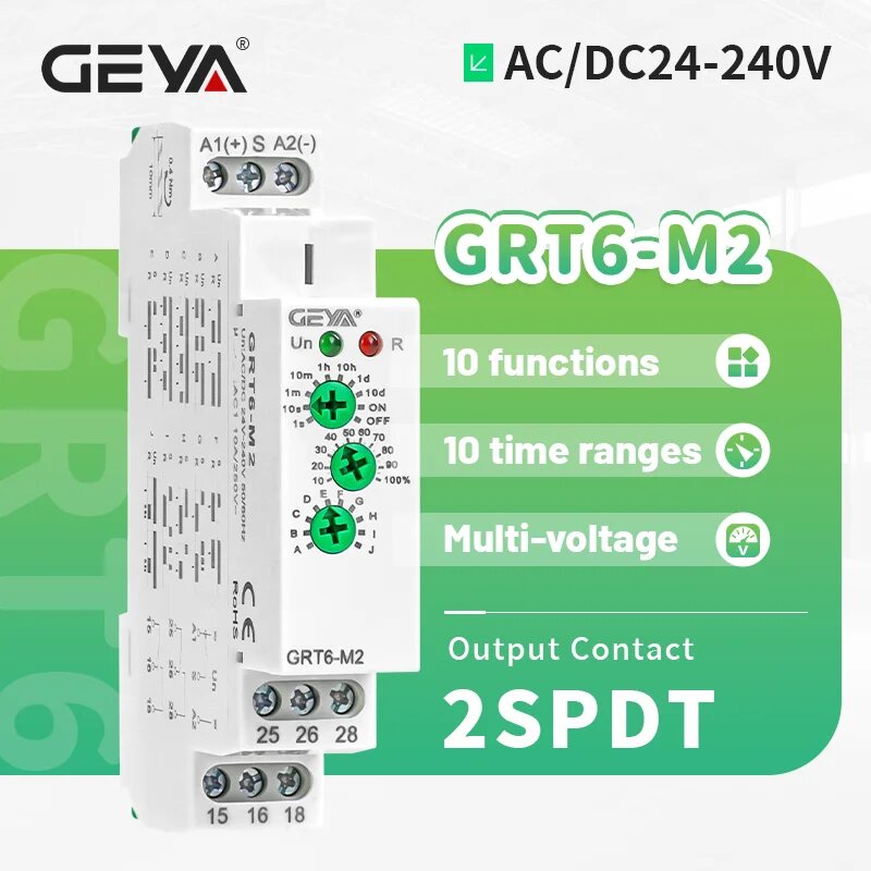 GEYA GRT6-M Многофункциональное реле времени ACDC24V-240V