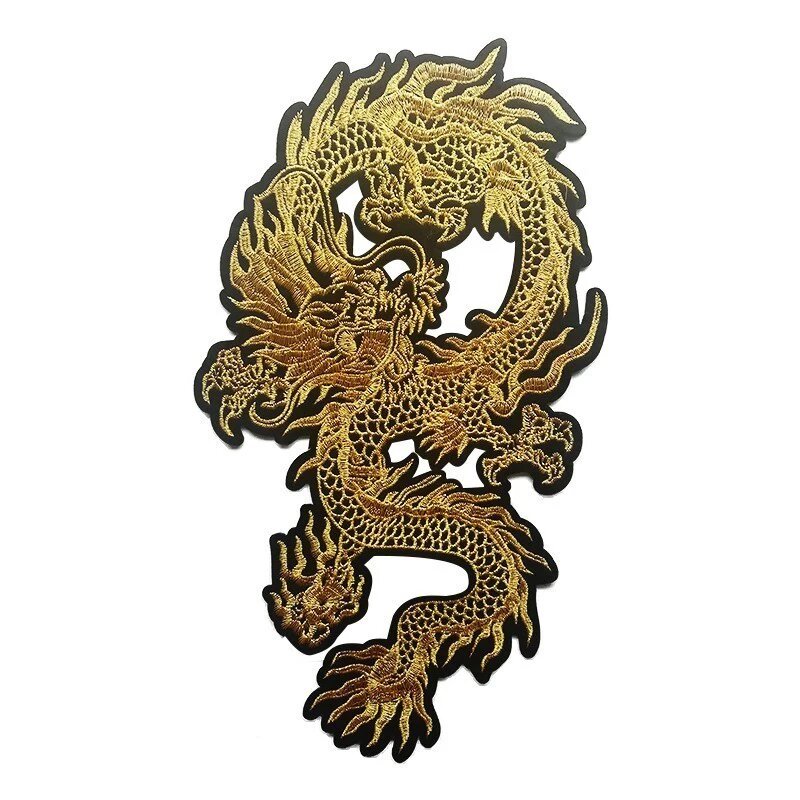 Золотые вышитые патчи с драконом ZYLPYY Left