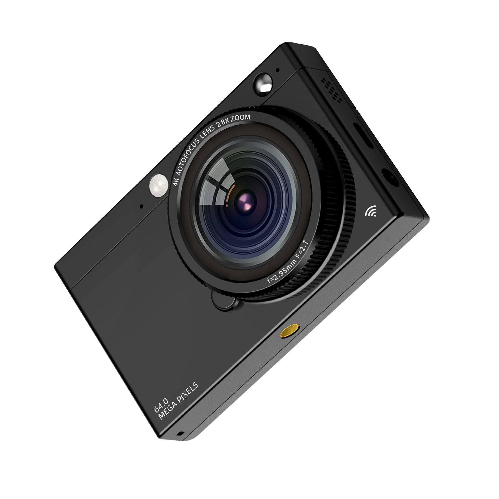 Портативная 4K CCD цифровая камера WiFi видеокамера 64MP 2.83 дюймовый IPS экран Ручная/Автоматическая фокусировка 28X цифровой зум Встроенный фонарик 80 фильтров Подарок для студентов подростков Черный/Белый