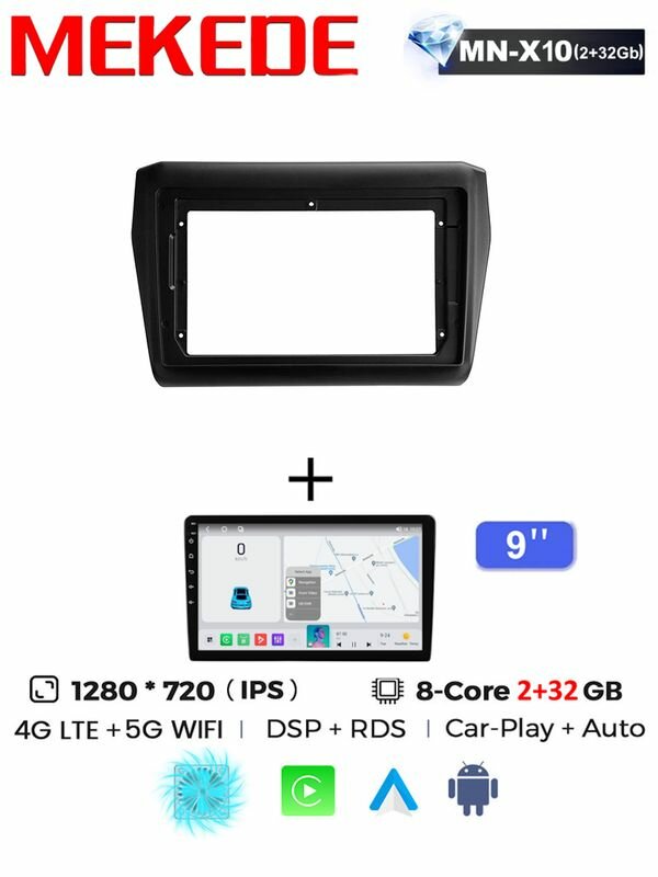 Магнитола 9" Mekede MN X10 Pro 2/32 Gb Suzuki Swift 5 2016-2020 carplay