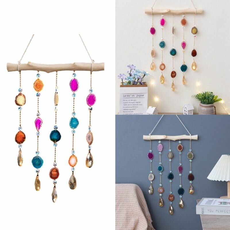 Подвесная деревянная палочка из агатового листа для наружного окна