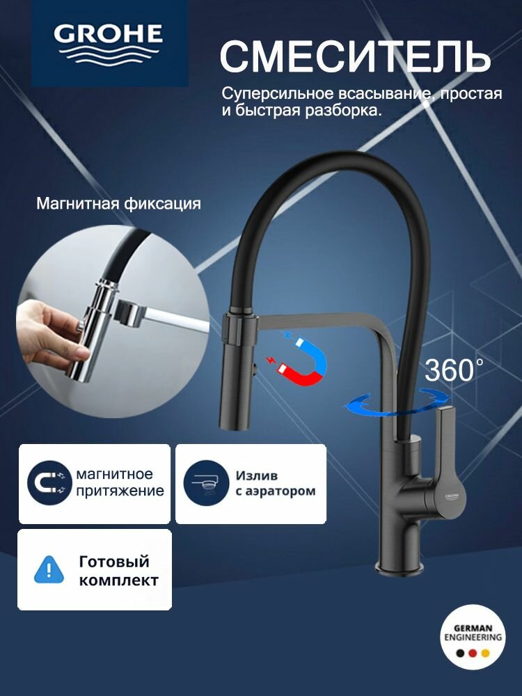 Смесители для кухни Grohe с магнитным краном