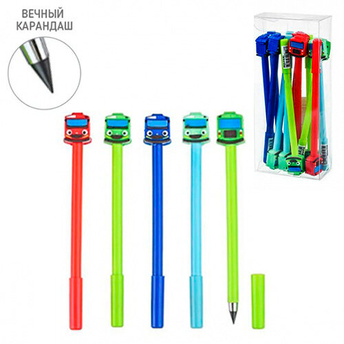 Карандаш вечный " Mazari " HB Машинки, пластиковый, 4 дизайна, количество: 12 штук