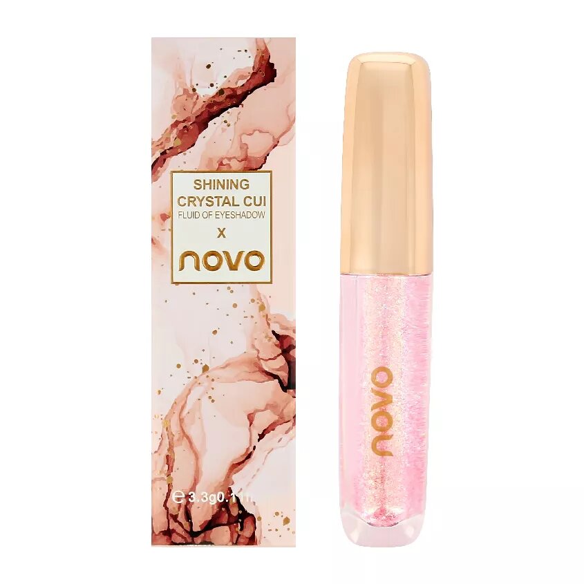Тени для век `NOVO` SHINING CRYSTAL жидкие сверкающие, тон 02
