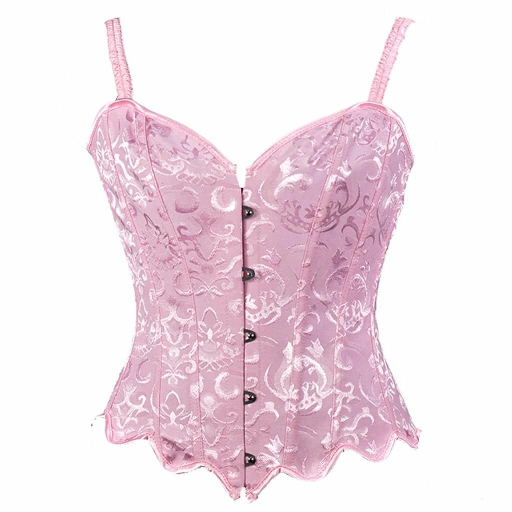 Женский корсет с тонкими бретелями для вечеринок, Розовый - XXXL
