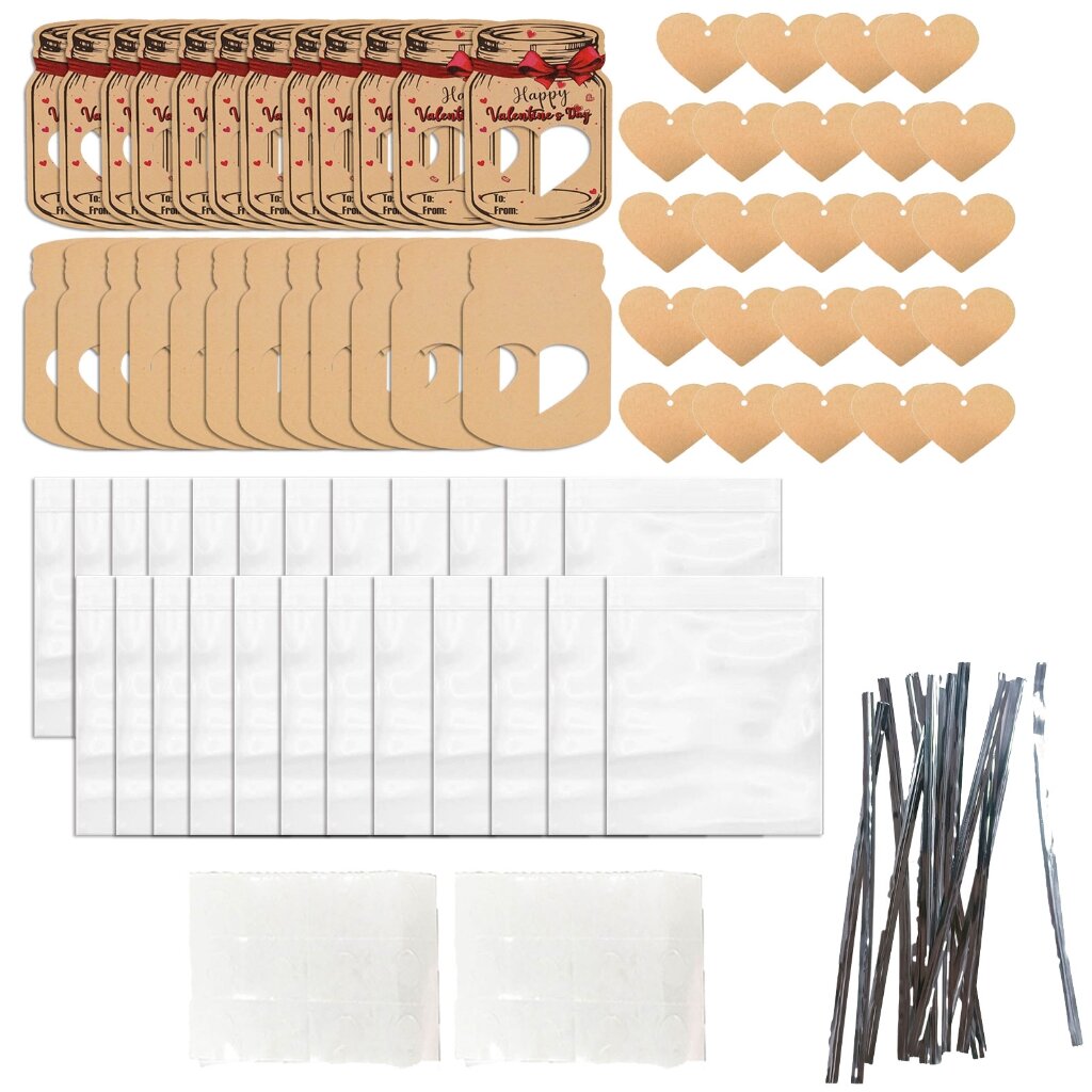 24 шт. поздравительные открытки с пакетиками для конфет ко Дню святого Валентина