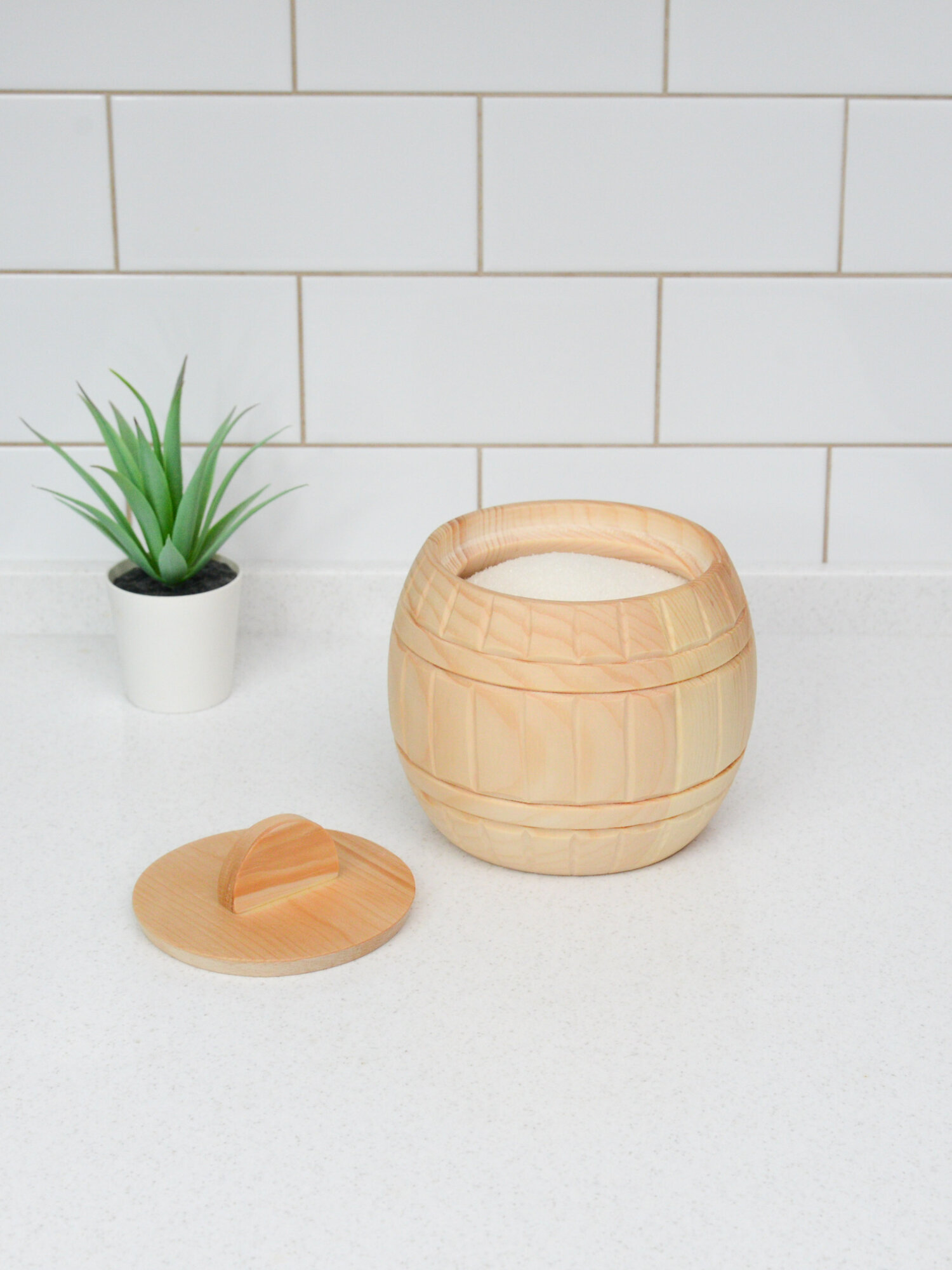 Бочонок деревянный из кедра большой без ложки 500 мл