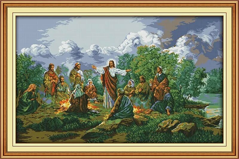 NKFвышивка крестом наборы, Схема на 14 CT "Иисус и Его ученики",81*52CM