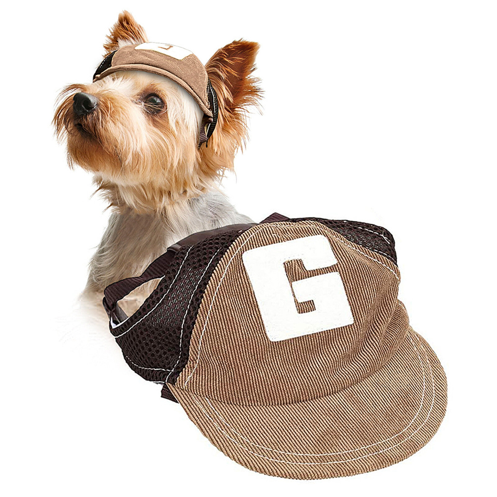 Бейсбольная кепка для собак с буквой G, регулируемая, летняя, солнцезащитная шляпа для домашних животных.