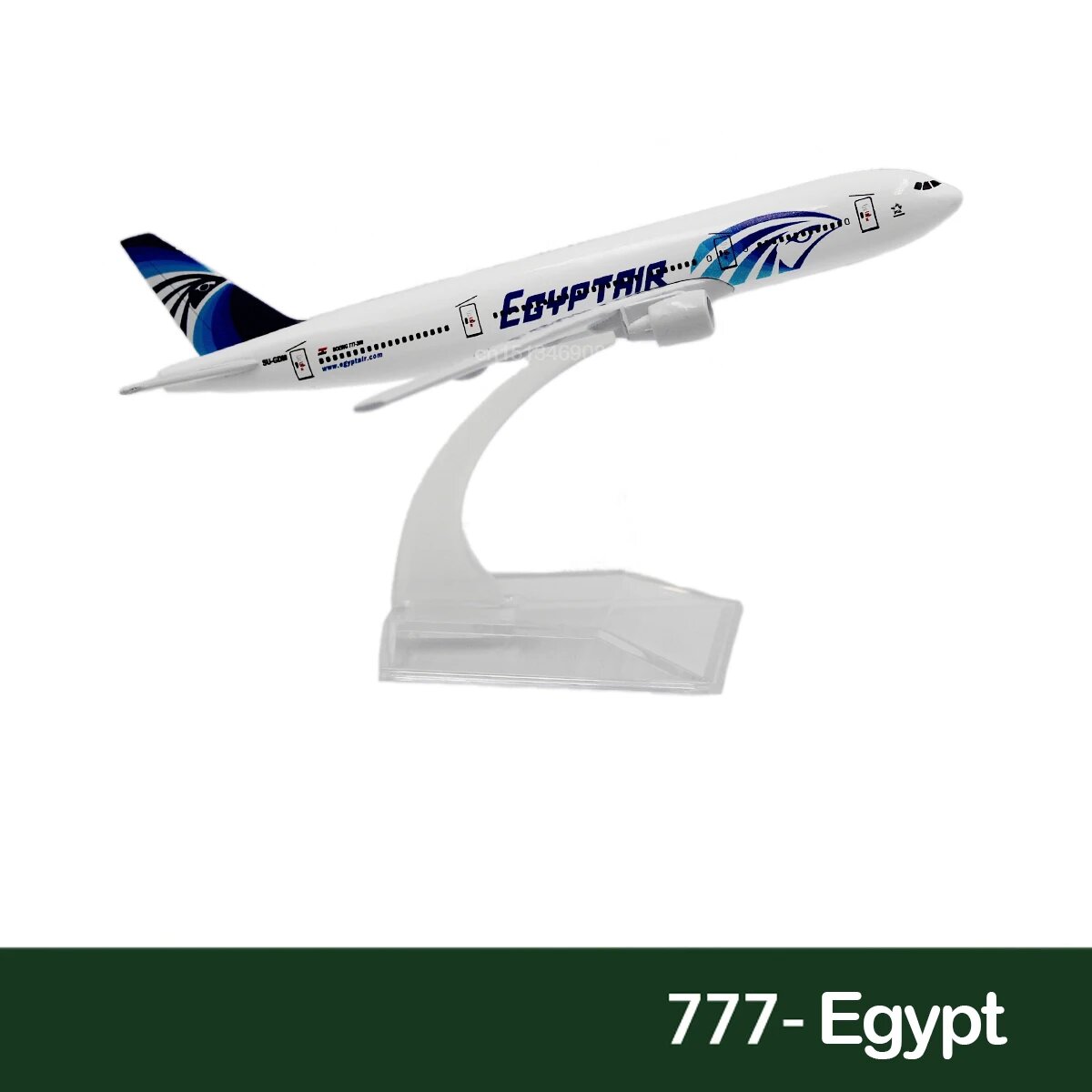 Металлическая модель самолета SOCOA Boeing 777 15 см Белый, Egypt