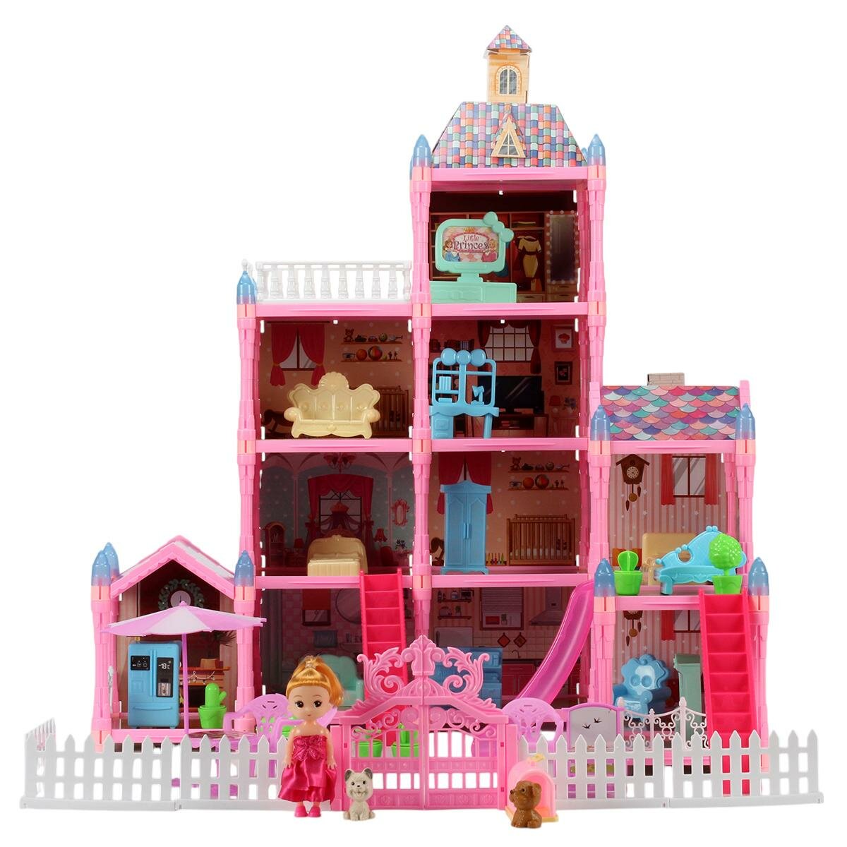Дом для кукол, коробка 636-8, яркий игровой домик с 275 деталями