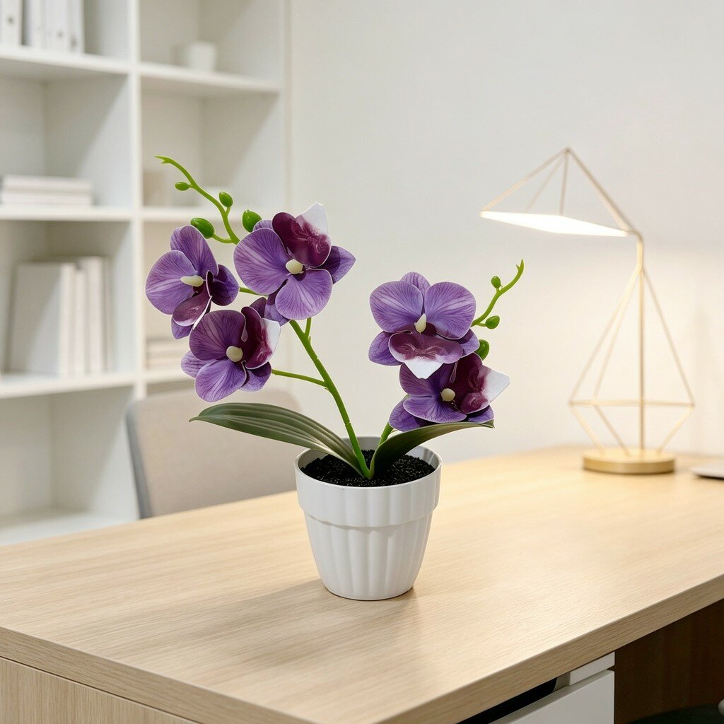 Plastic butterfly orchid искусственный цветок для дома свадьб и наружной фотосъемки purple