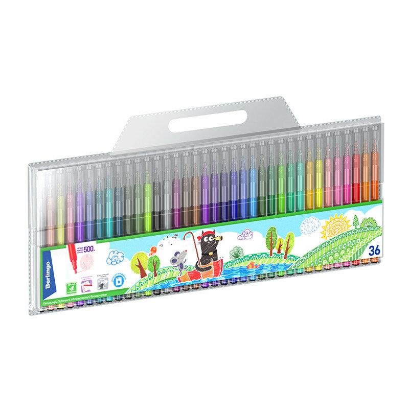 Фломастеры Berlingo "Жил-был кот", 36цв, смываемые, блистер, 297228