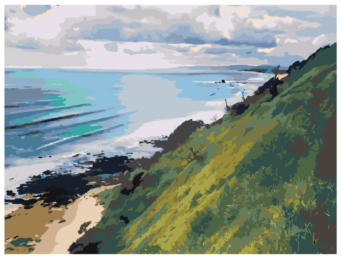 Утес на побережье Раскраска картина по номерам на холсте