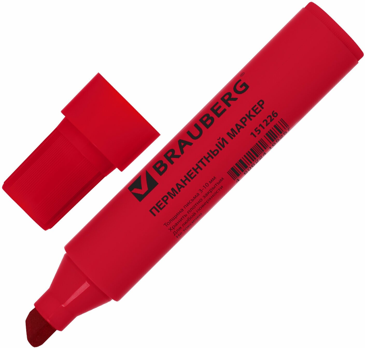 Brauberg Маркер перманентный Jumbo красный 3-10 мм 151226