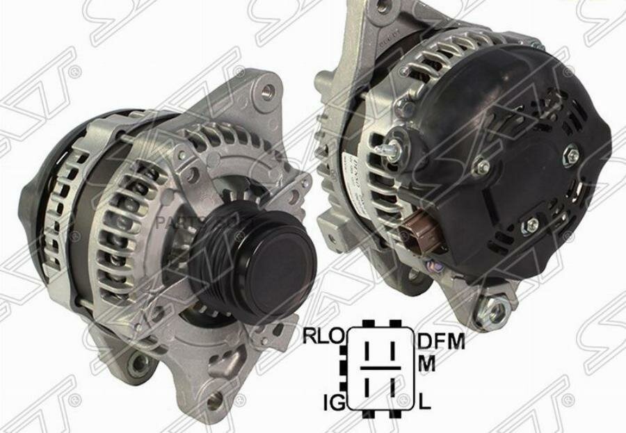Генератор TOYOTA AURIS/AVENSIS 1.6/1.8 09-/COROLLA 1.6 08-/RAV4 2.0 09- 1/2/3ZRFAE 12V 100A SAT ST-27060-0T051N | цена за 1 шт