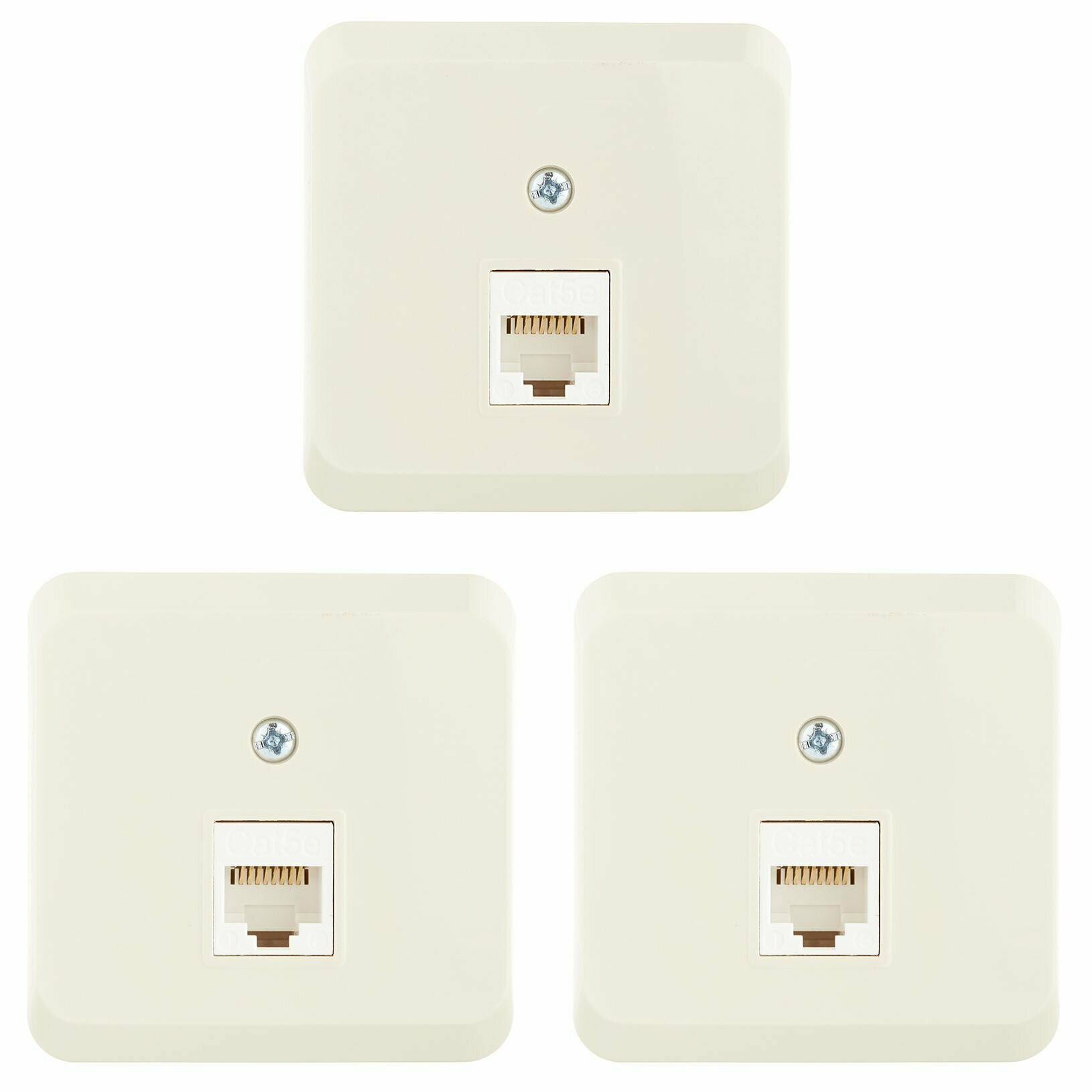 Розетка компьютерная Schneider Electric Этюд KOMA-001K открытая установка кремовая IP20 (3 шт.)