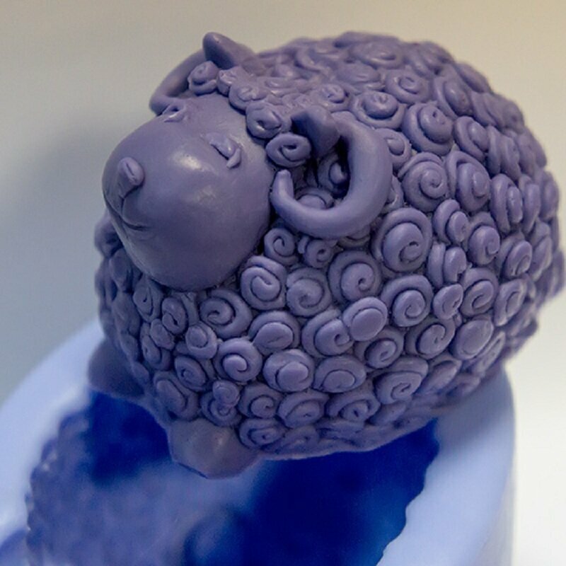 Силиконовая форма для мыла Овечка 3D, для свечей, гипса 1шт 7 х 5,5 х 4,5 см