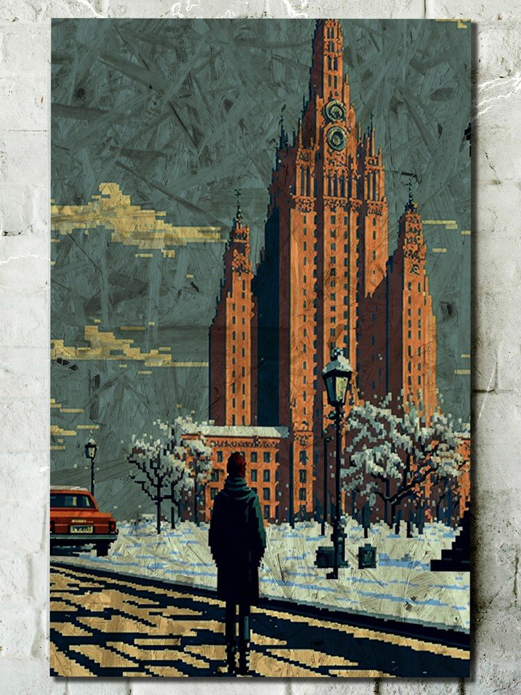 Картина интерьерная на рельефной доске ОСП пиксель арт - 11702