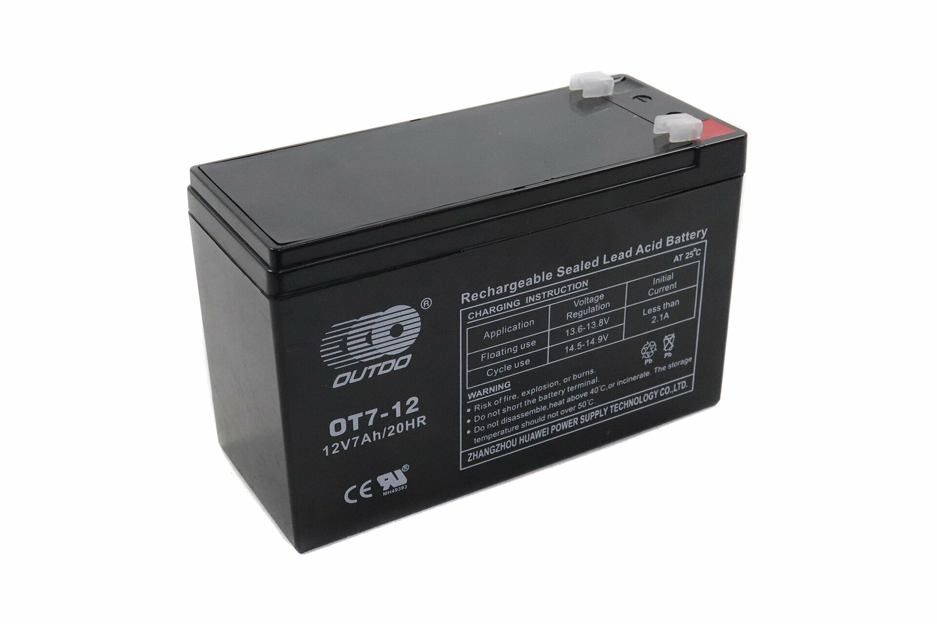 Аккумулятор герметичный 12В 7Aч OUTDO OT7-12 (аналог DT1207)(151x65x94mm)(электромашинки)