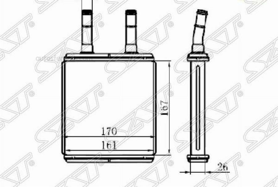 SAT STHN043950 Радиатор отопителя салона Hyundai Accent 94-12 / Getz 02-11