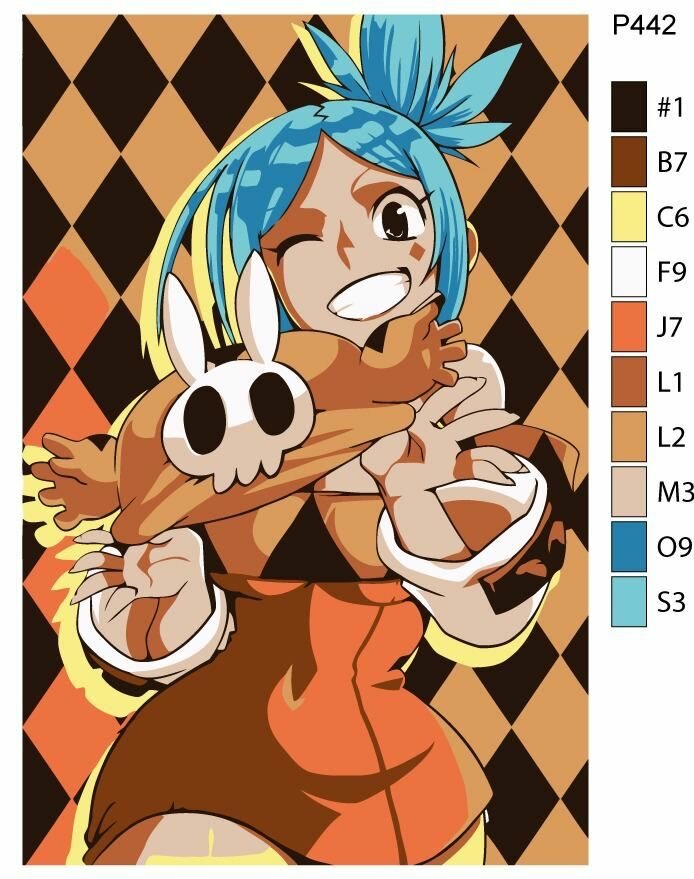 Детская картина по номерам P442 "Игра Skullgirls (Скул Герлс). Церебелла" 20x30
