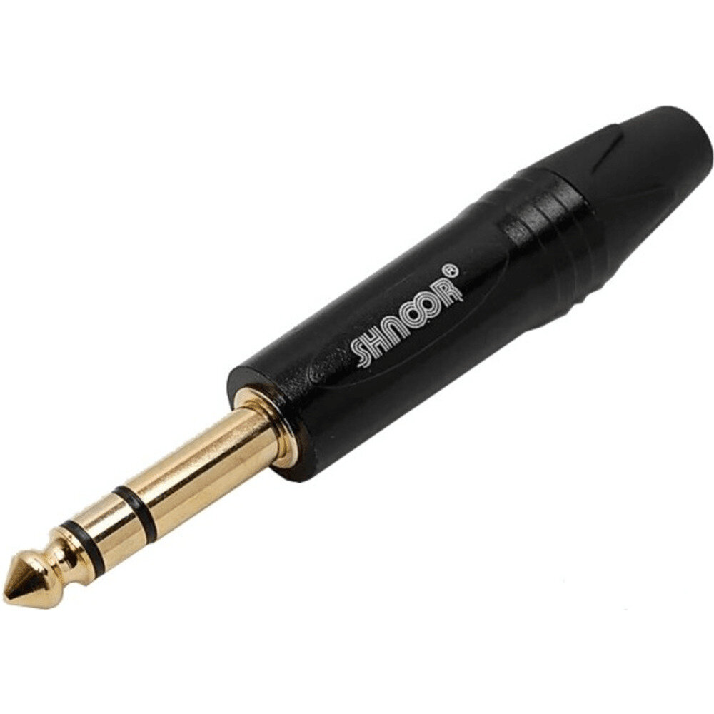 Разъем на кабель Jack 1/4” Male, стерео, SHNOOR SP3-G-B