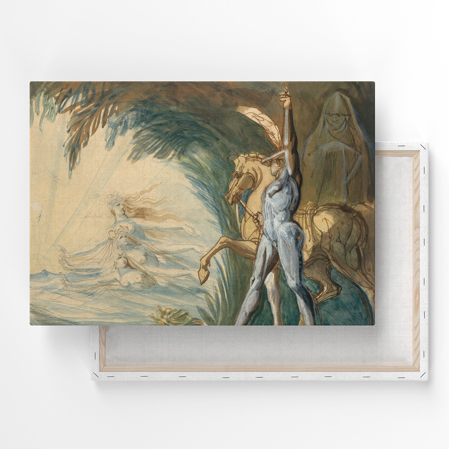 Картина на холсте, репродукция / Иоганн Генрих Фюсли - Hagen and the Nymphs / Размер 80 x 106 см