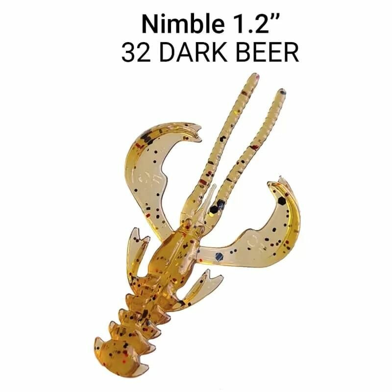 Силиконовая приманка для рыбалки, Crazy Fish NIMBLE 1.2" Кальмар # 32 (16шт), 30 мм, 0.4 г, # 32