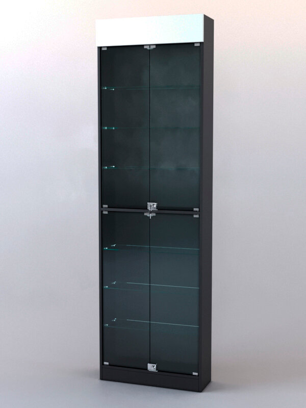 Витрина "шалость" №2-1-600 (задняя стенка ДВП), Черный + Белый