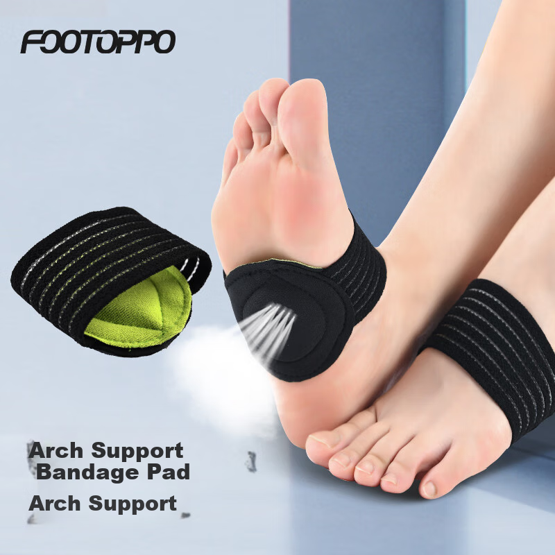 FOOTOPPO Foot Arch Support Insoles Flat Feet Orthotic Inserts Sports Cushioning Thickened Foot Pads