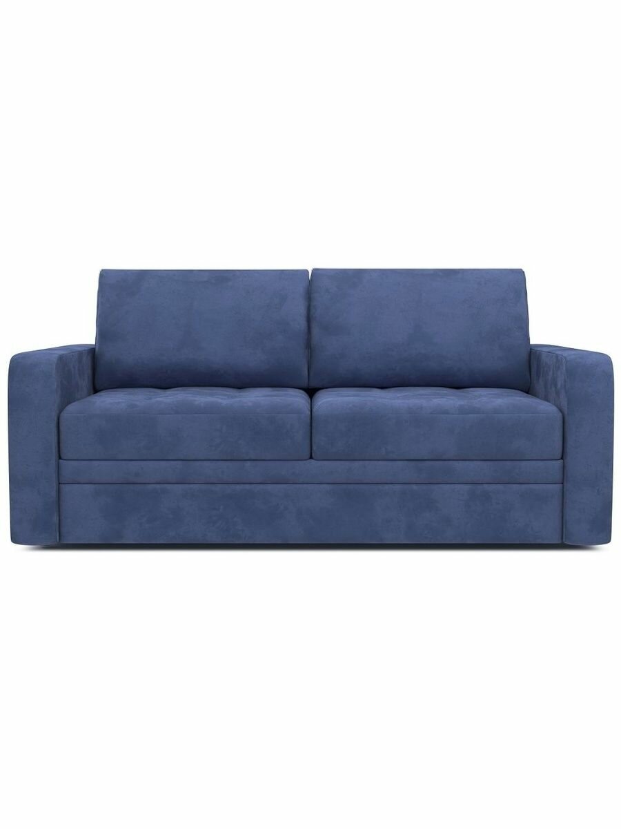 Диван-кровать раскладной PUSHE Бруно 150 велюр, синий Nebby 030