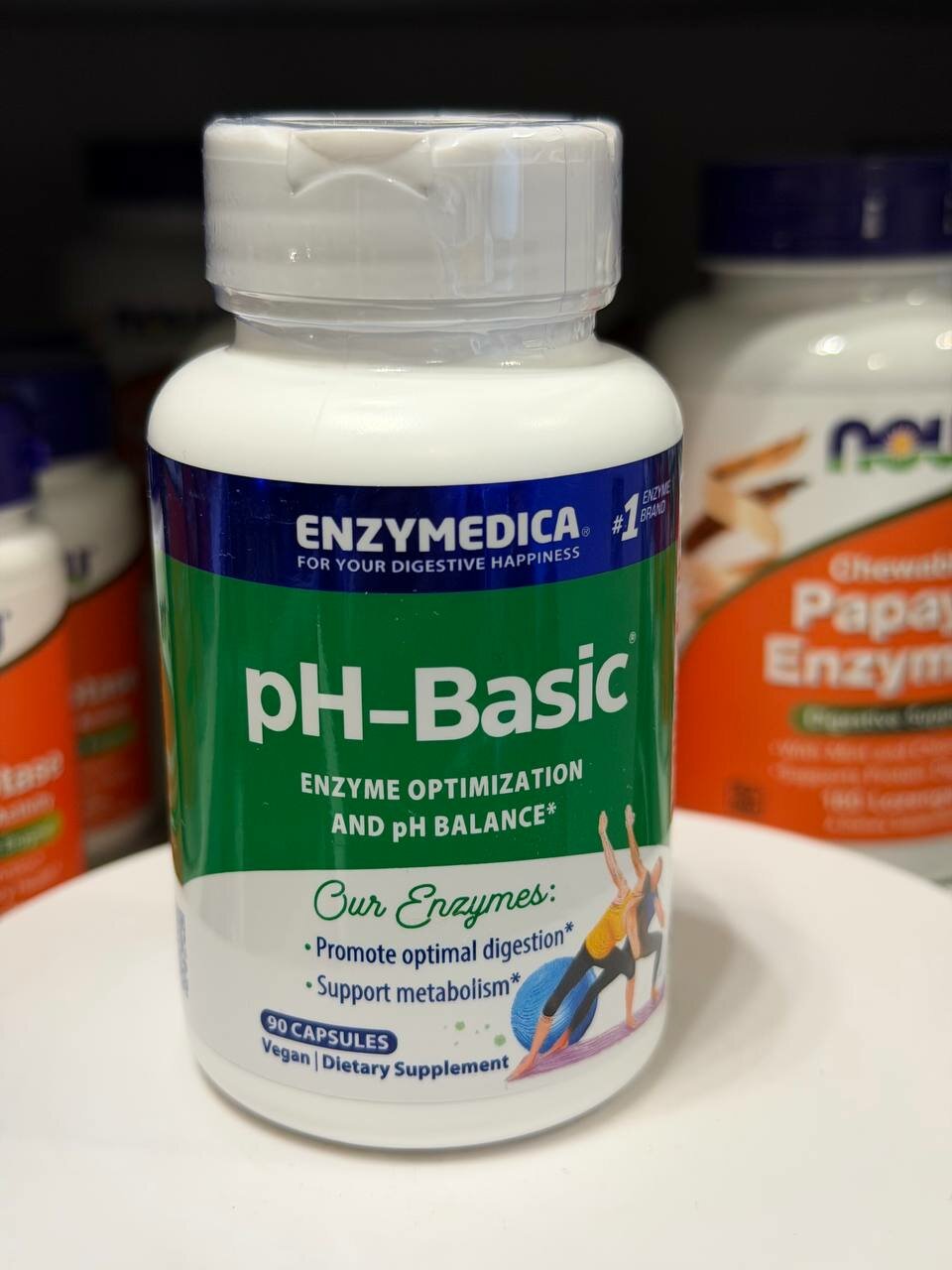 Enzymedica pH-Basic ферментная поддержка баланса pH и здорового пищеварения, комплекс энзимов для ЖКТ 90 капсул