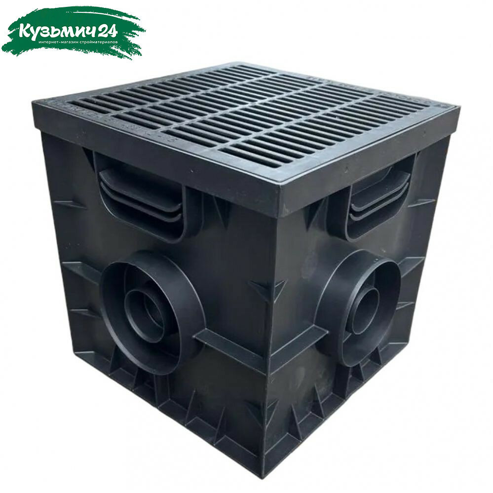 Дождеприемник Gidrolica Point ДП 30-30, 230, 300х300х300 мм, пластик, класс нагрузки А15, лоток с решеткой