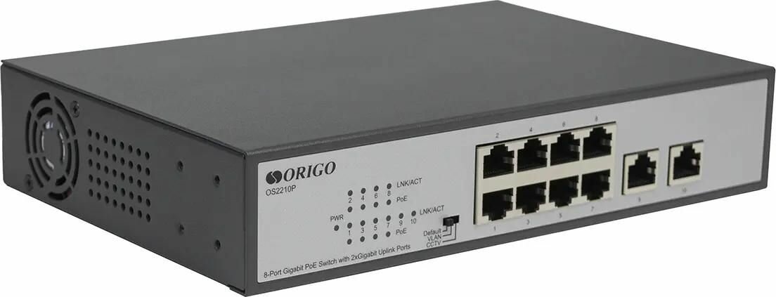 Коммутатор Origo OS2210P/120W/A1A неуправляемый, черный