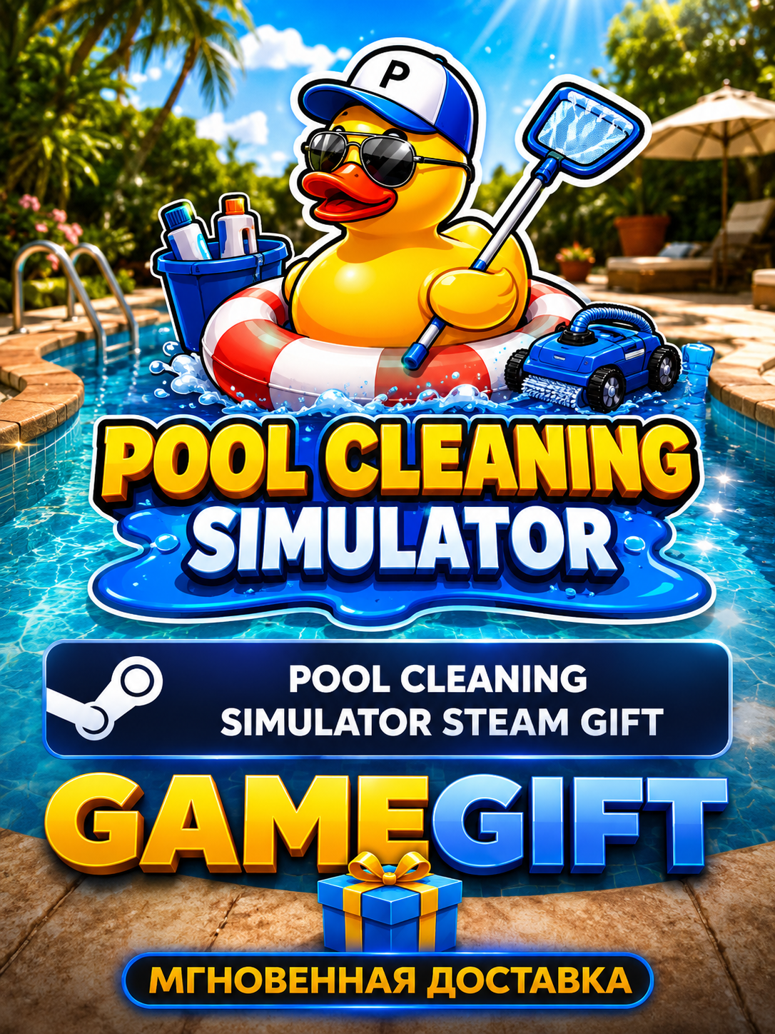 Игра Pool Cleaning Simulator - Dirtiest game of the Summer для STEAM ПК (PC) | Страна активации - Китай | Подарком на Ваш аккаунт | Автовыдача