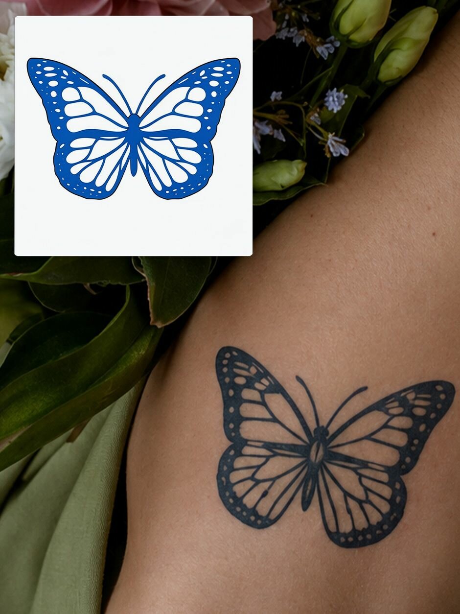 Tattoo'шки Временные тату без пленки (темнеют через 24 часа) 5*5см темнеют через сутки 5x5 см