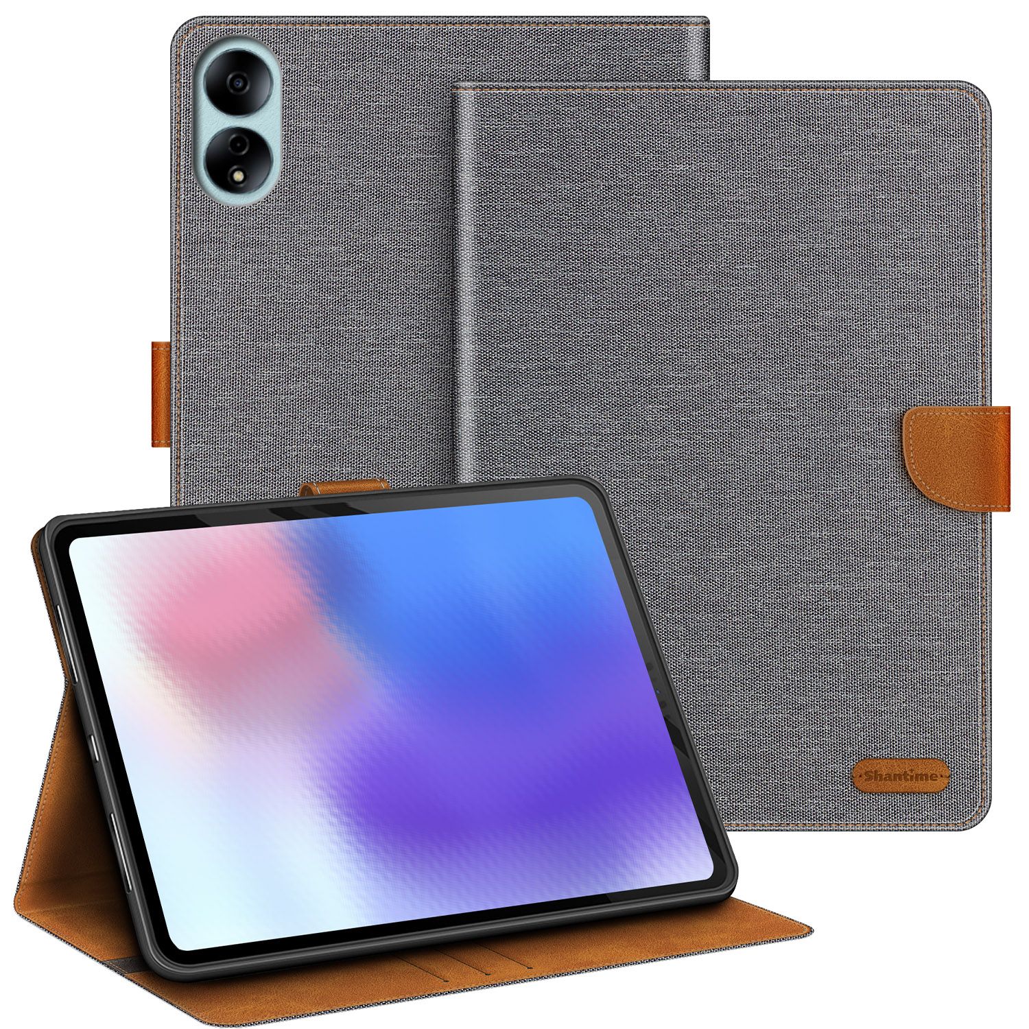 Кожаный чехол Shantime для телефона Huawei Honor MagicPad 13 GDI-W09 13.0 2023, защитный чехол с внутренней силиконовой оболочкой из ТПУ и встроенной подставкой.
