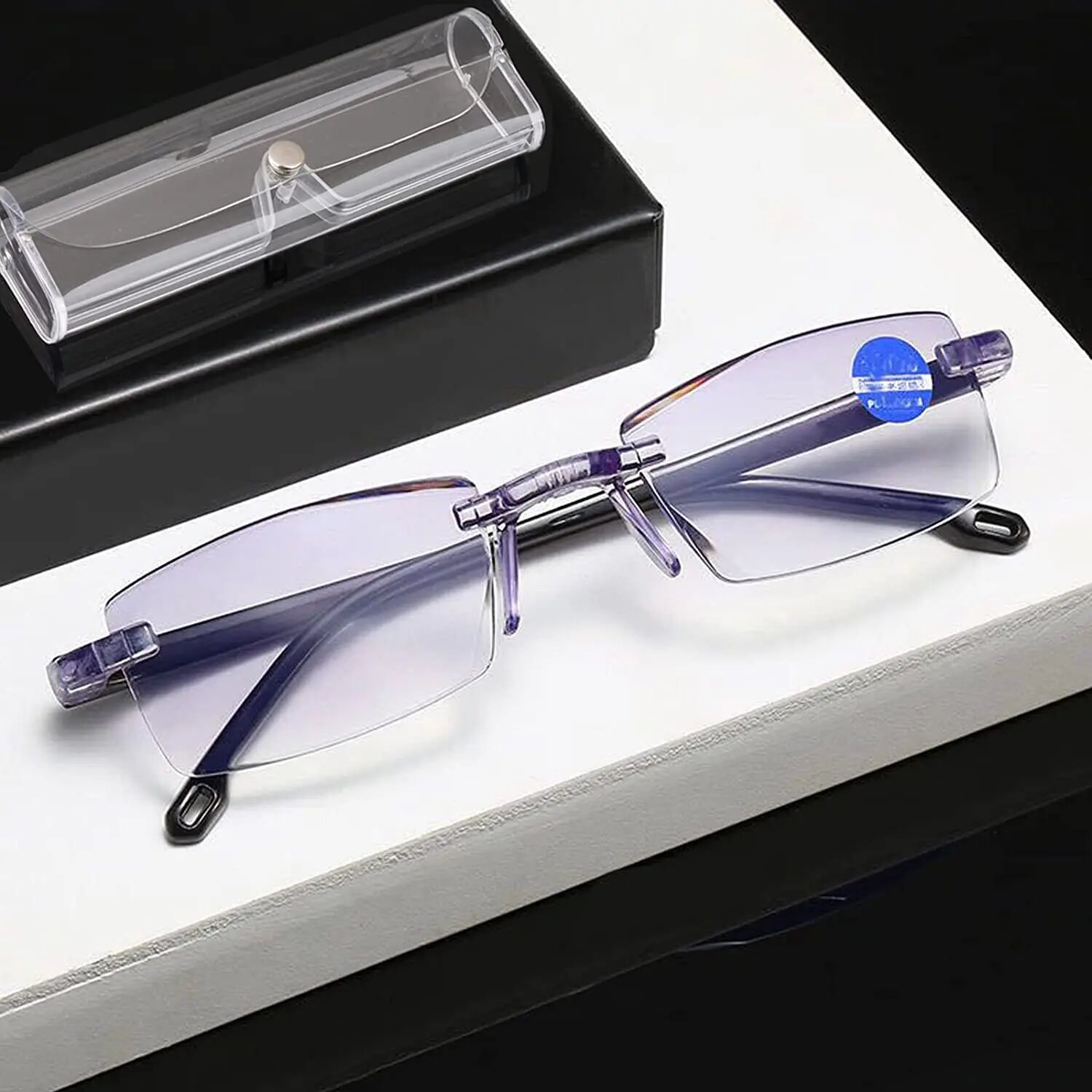 KLASSNUM Антибликовые бифокальные очки для компьютера Blue, +400, Синий