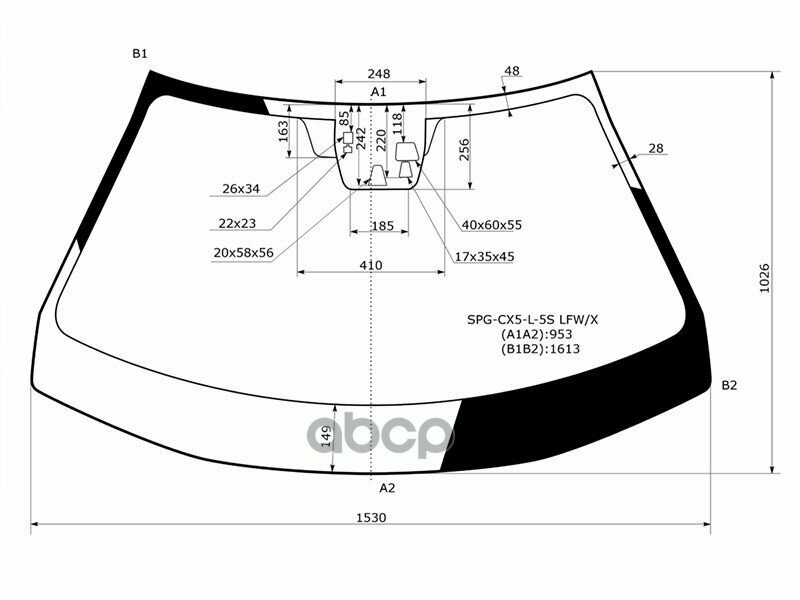 Стекло лобовое (Три камеры/ Датчик дождя) Mazda CX-5 14-17 Sat арт. SPG-CX5-L-5S LFW/X