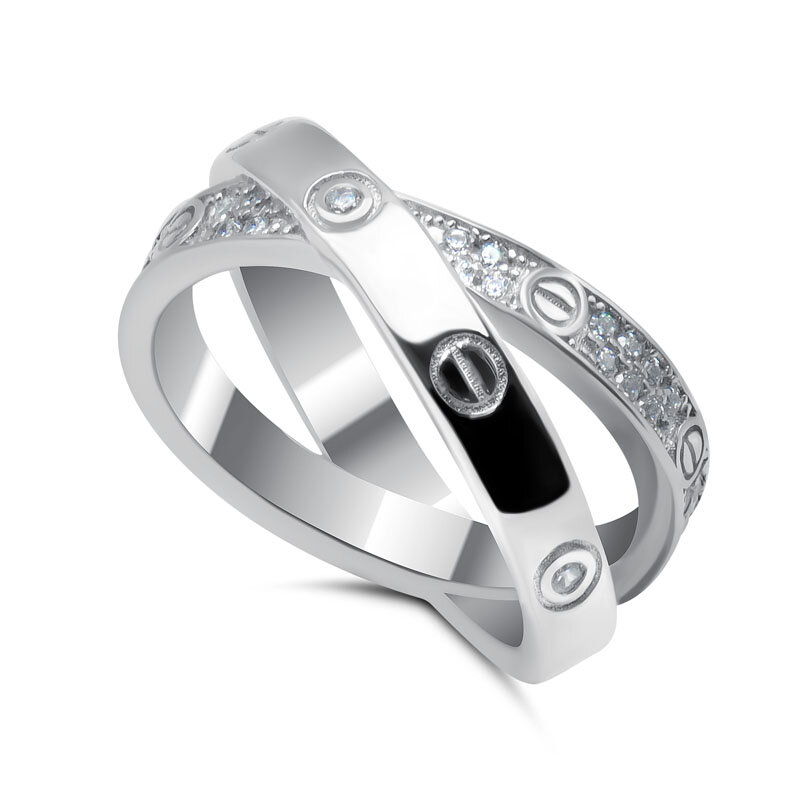 Кольцо, серебро, 925 проба, фианит