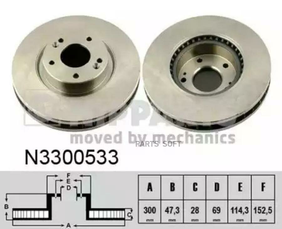 NIPPARTS N3300533 Диск тормозной Sonata V 05- ()