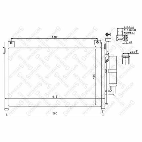 Радиатор кондиционера MAZDA 2 1.3I-1.5I 16V 07, 1045730SX STELLOX 10-45730-SX