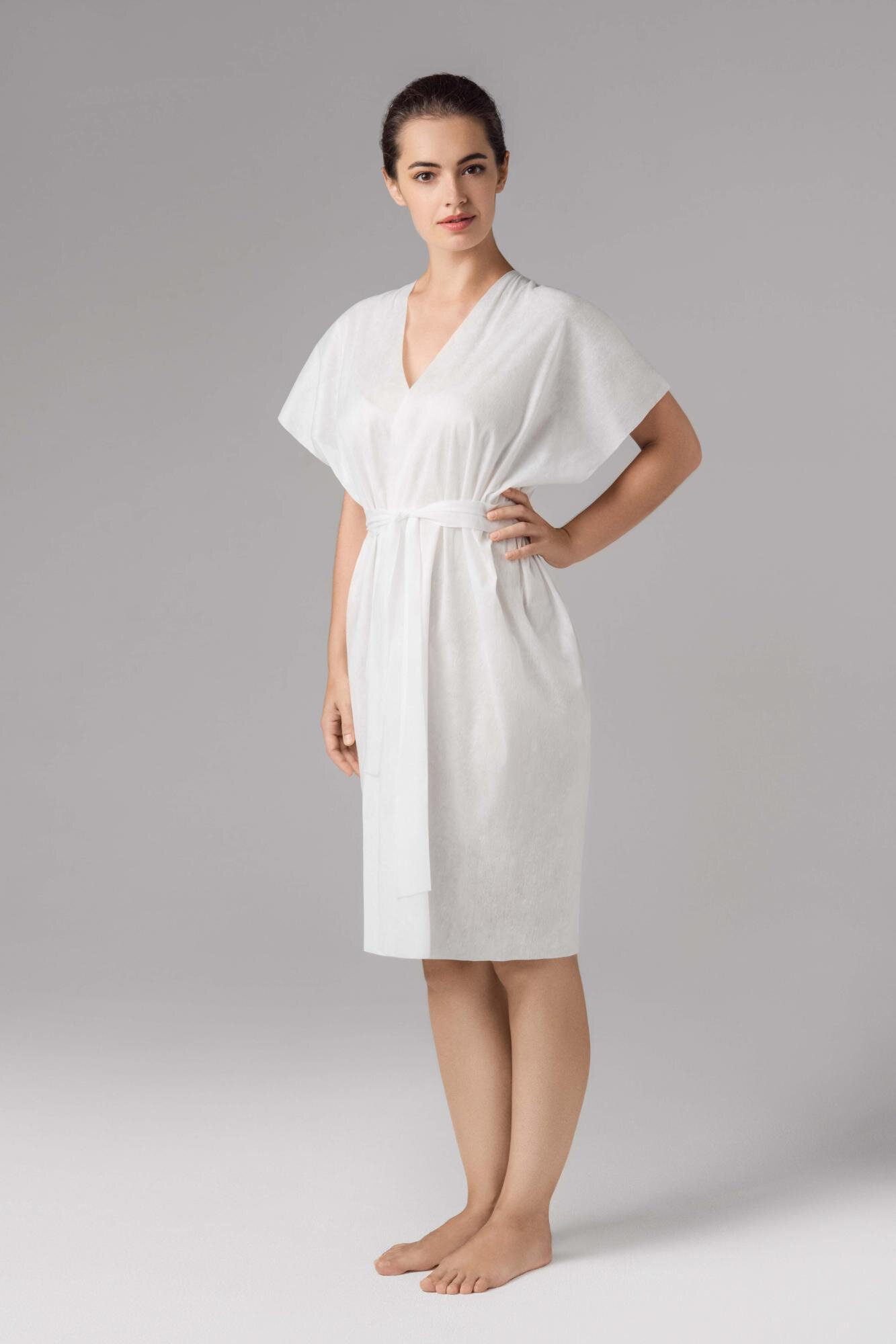 Халат-кимоно белый Чистовье (без рукавов, спанлейс), 10 шт/упк