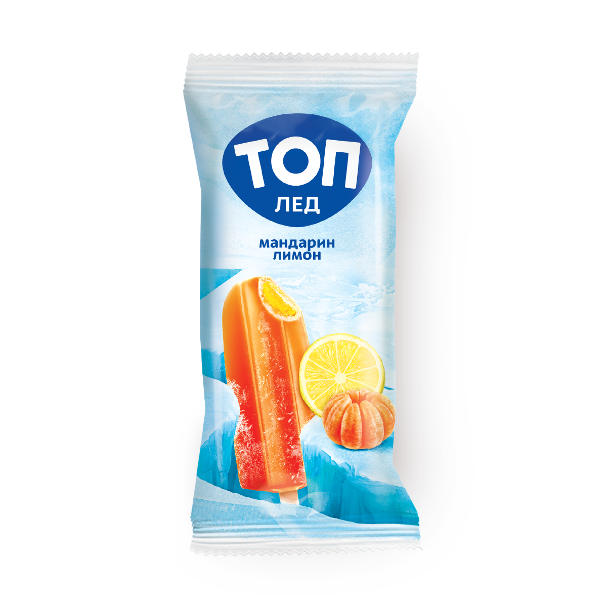 Фруктовый лёд ТОП "Мандарин-Лимон", на палочке, 70 грамм, 1 упаковка