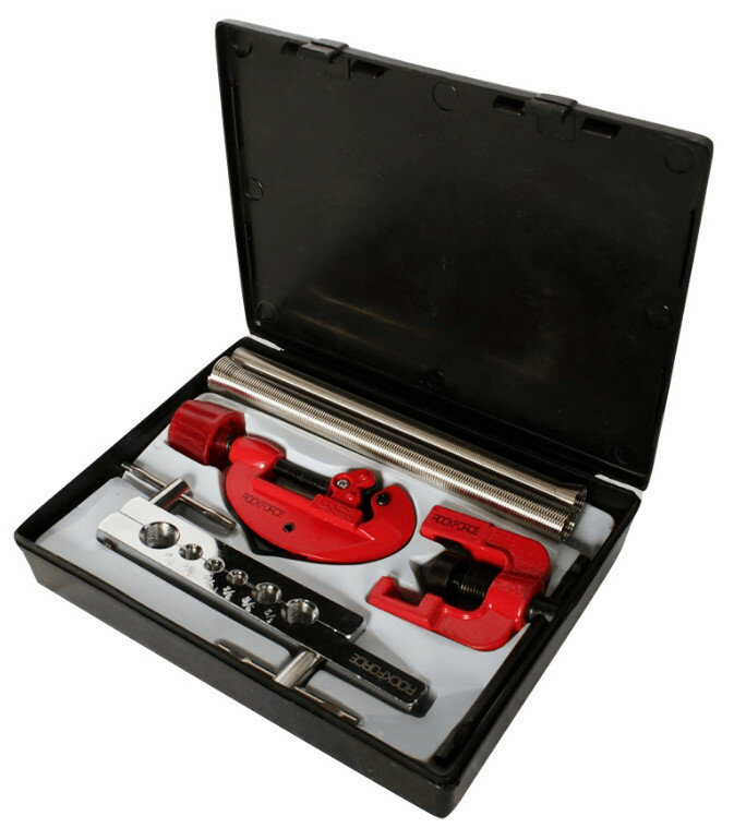 Набор инструментов ROCKFORCE для развальцовки, гибки и резки трубок 7 предметов в кейсе