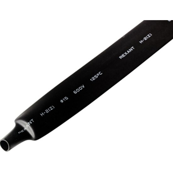 Термоусадочная трубка Rexant 18,0/9,0 мм черная (50 шт. по 1 м.), 21-8006